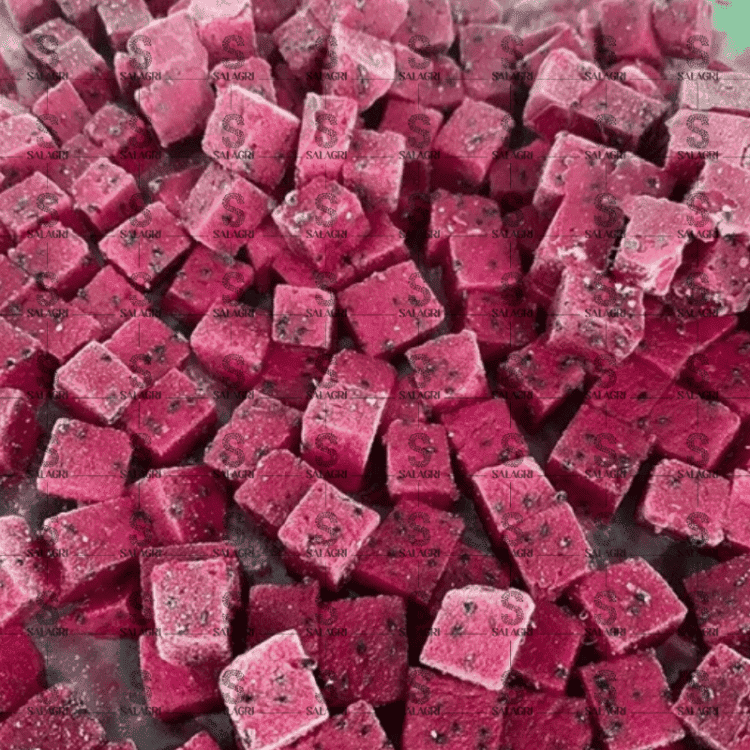 Red Dragon Fruit Frozen Fruit Cubes | SALAGRI | 500g