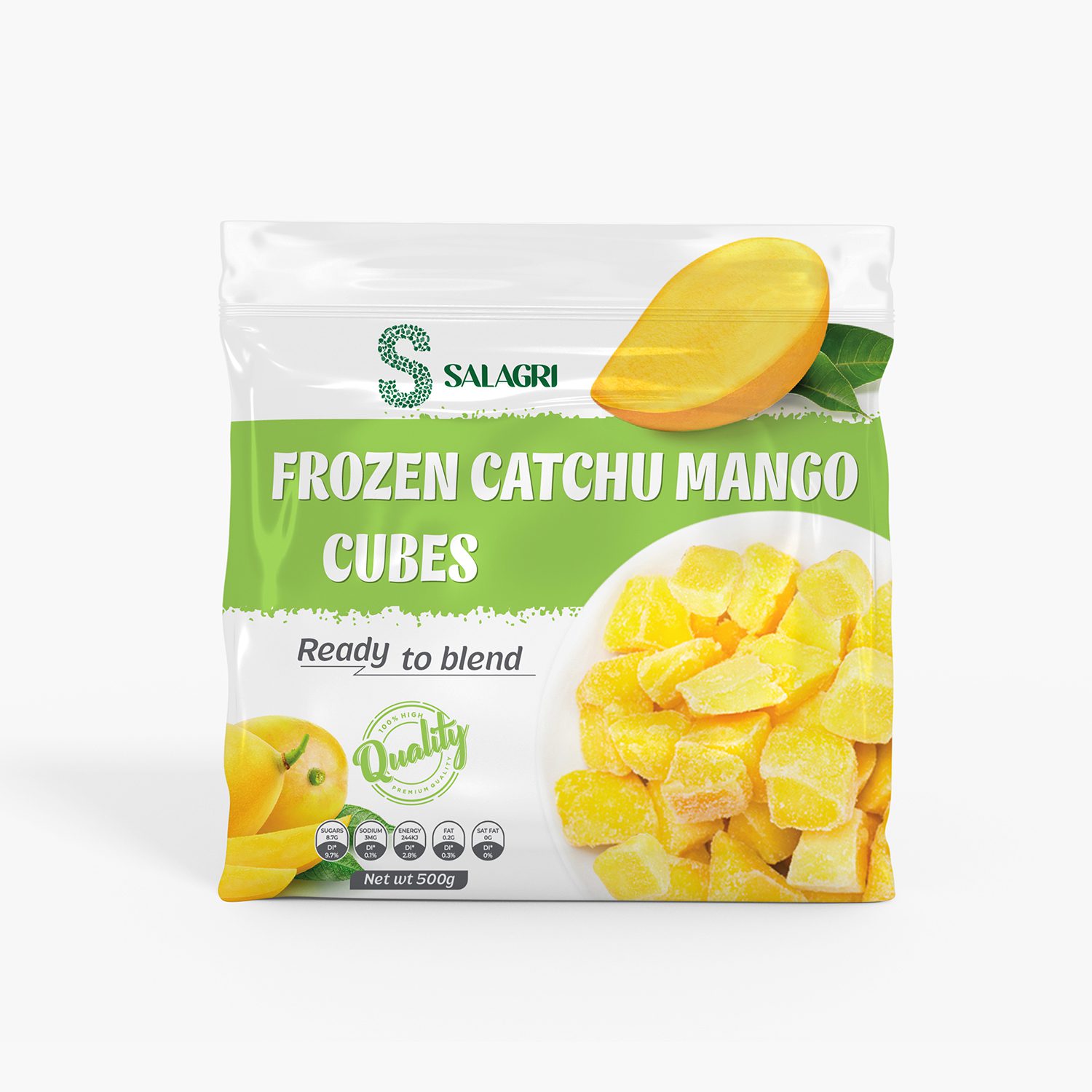 Catchu Mango Frozen Fruit Cubes | SALAGRI | 500g