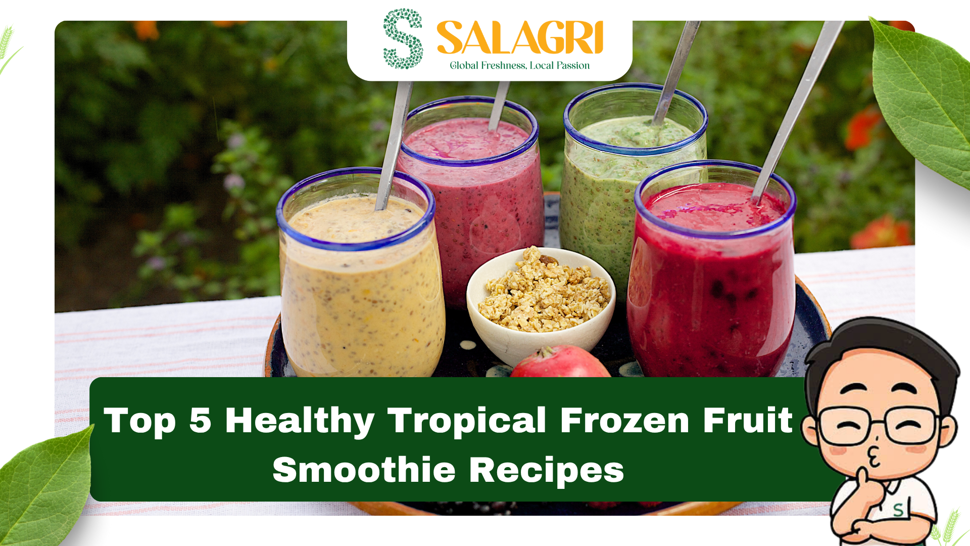 Top 5 Healthy Tropical Smoothie Recipes from Frozen fruit.